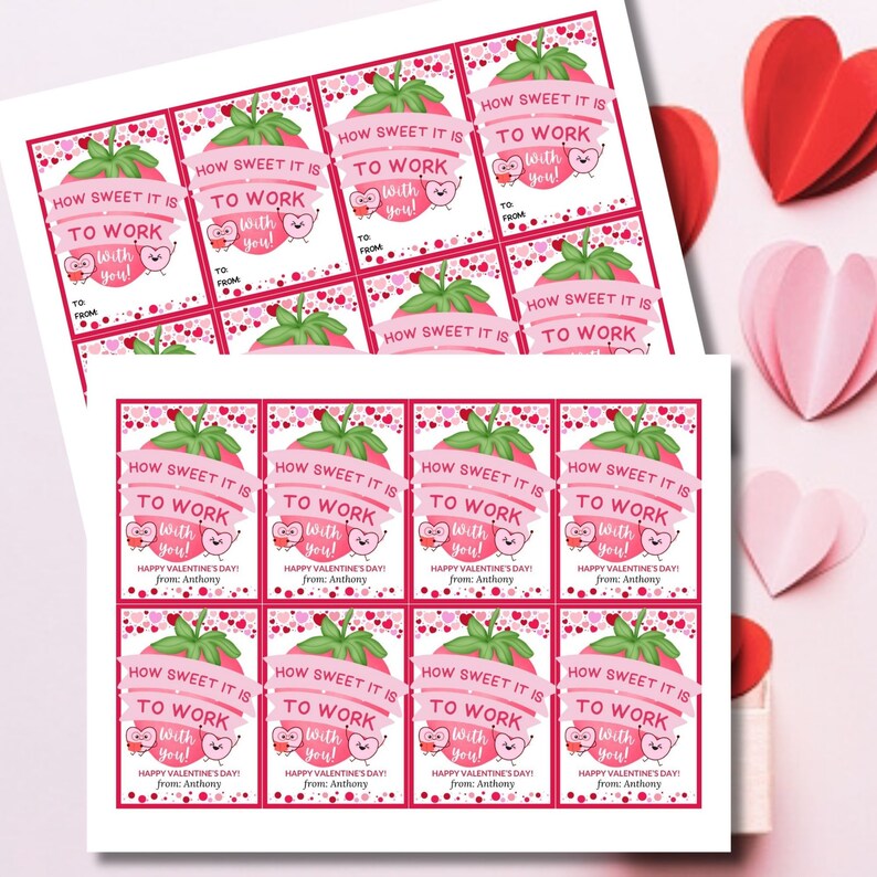 How Sweet It is to Work With You Valentine Tag Coworker Client Staff ...