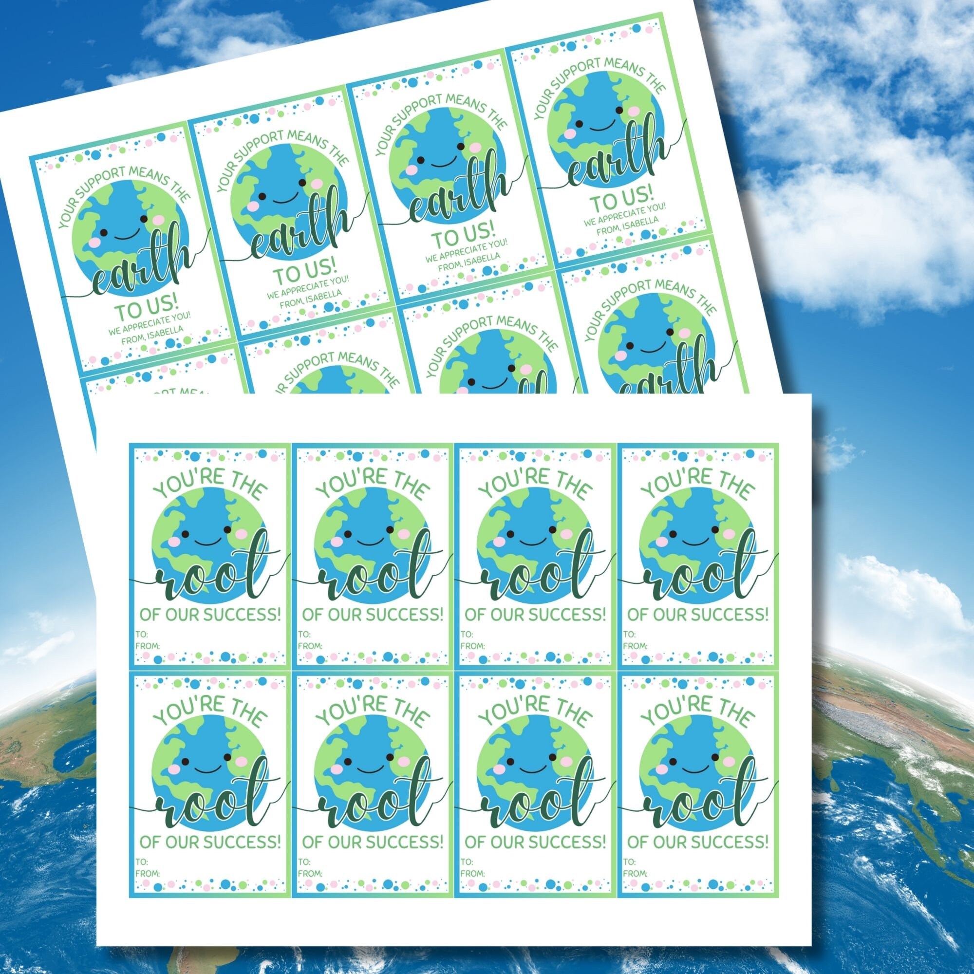 Earth Day Tags Printable Earth Day Your Support Mean the Earth to Us ...