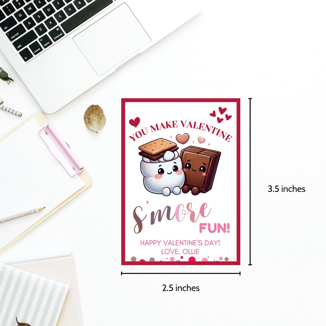 Smores Printable You Make Valentine Smore Fun Instant Download Editable ...