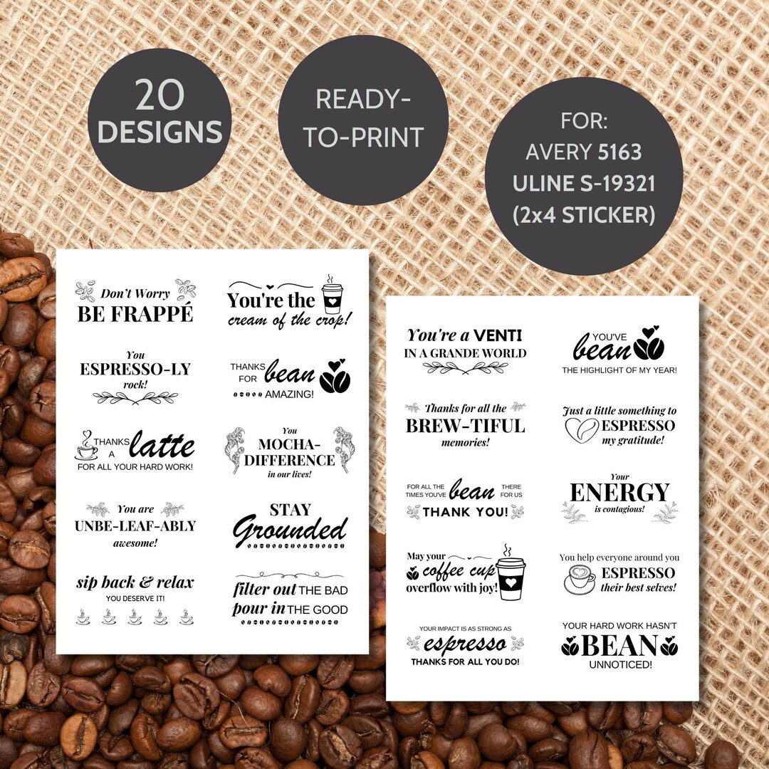 Teacher Coffee Sticker Avery 5163 Label Uline S19321 2x4 Sticker ...