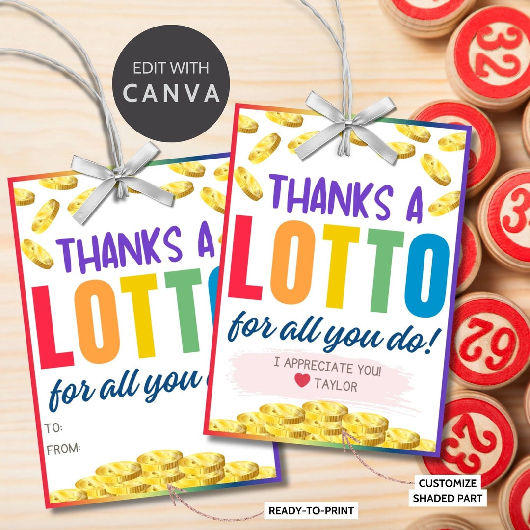Thanks A Lotto for All You Do Teacher Nurse Staff Lottery Gift Tag ...