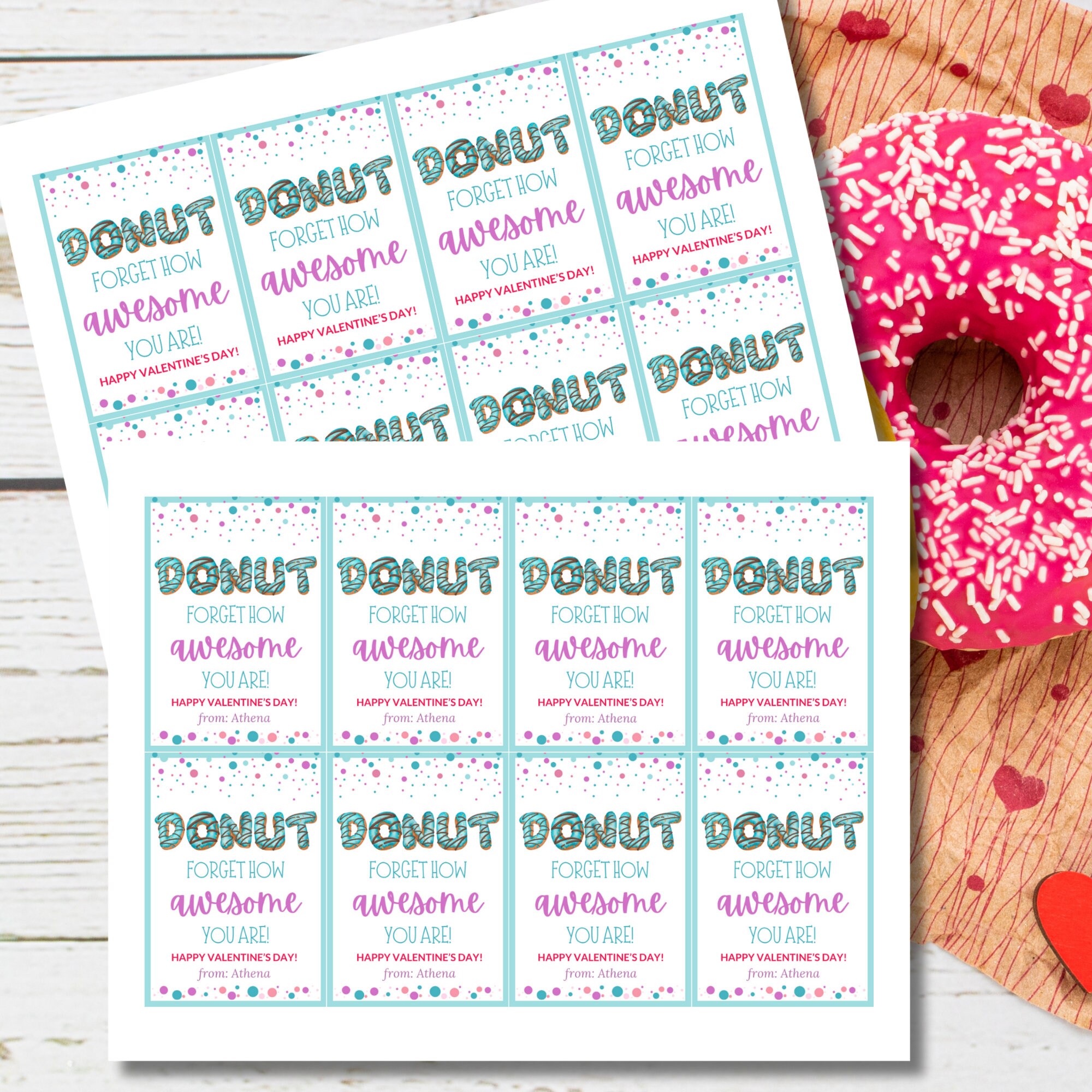 Dunkin Donut Valentine Printable Tag Donut Forget How Awesome You Are ...