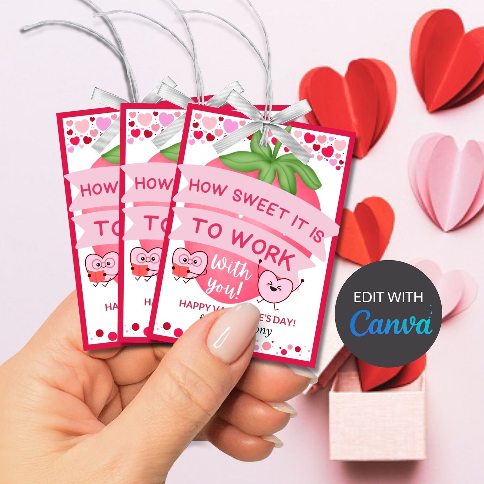 How Sweet It is to Work With You Valentine Tag Coworker Client Staff ...