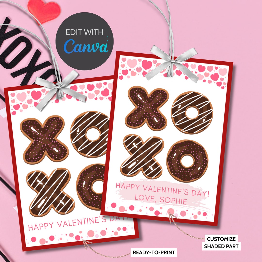 XOXO Valentine Printable Tag Card, Teacher Friend PTO Classroom ...
