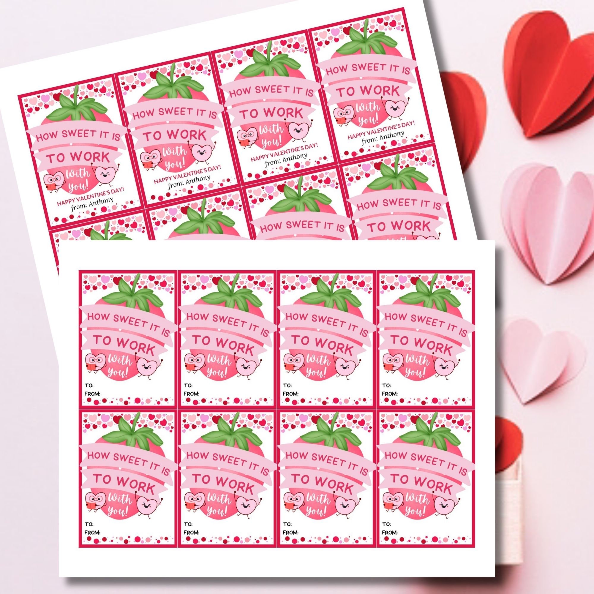 How Sweet It is to Work With You Valentine Tag Coworker Client Staff ...