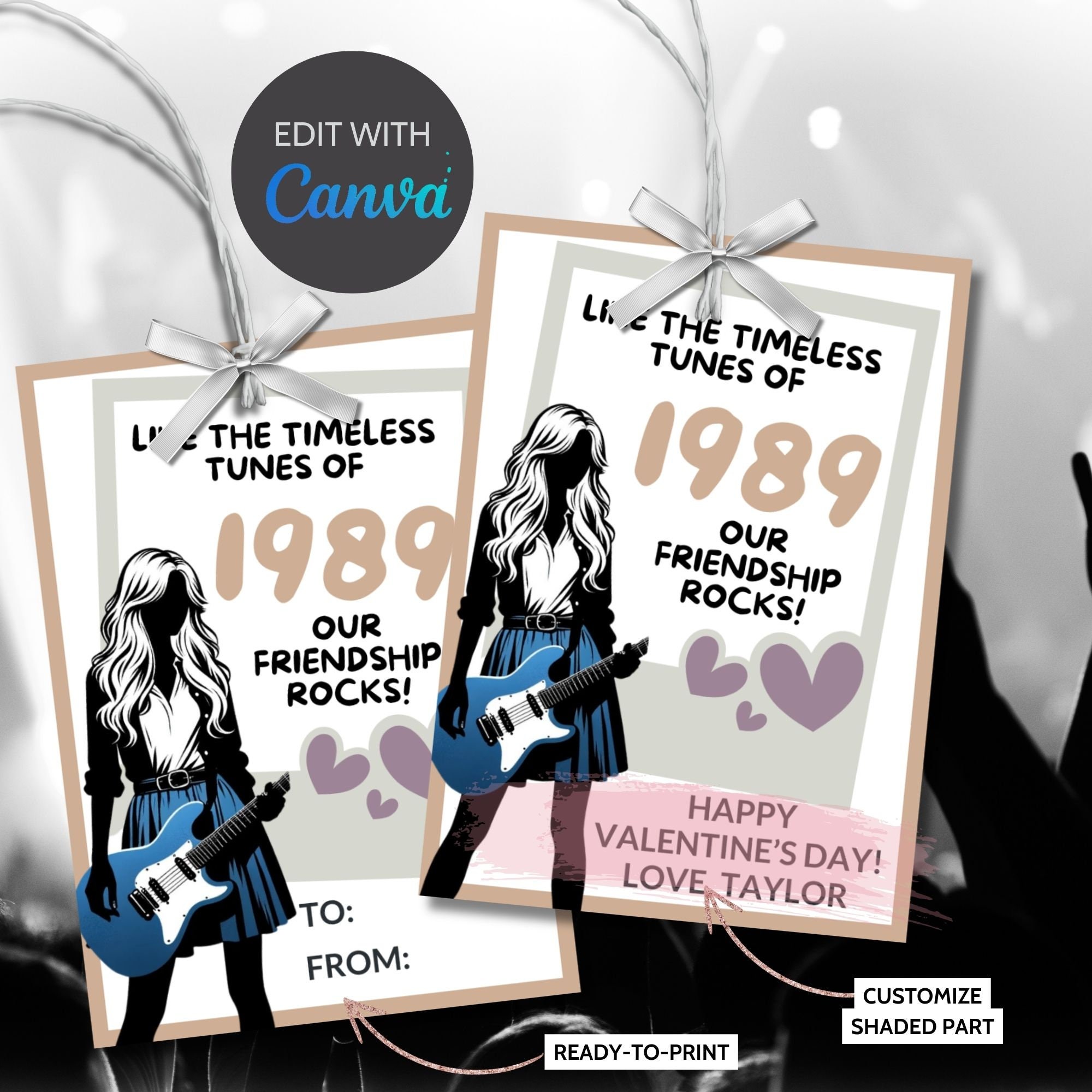 Taylor Valentine Printable Editable Tag Swift Valentine Tag Eras Tour ...