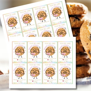 Cookie Teacher Appreciation Gift Tag One Smart Cookie Staff Educator ...