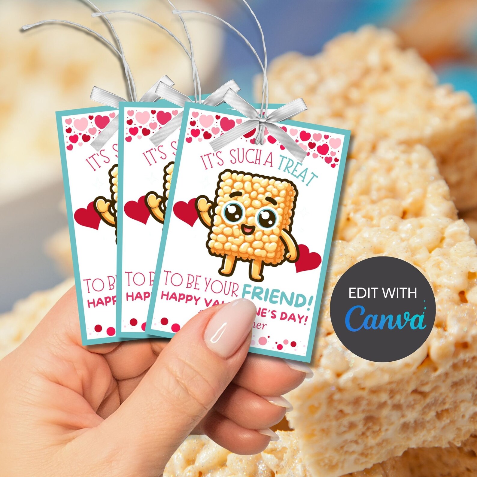 Boy Valentine Rice Krispy Treat Printable Gift Tag Rice Crispies Kids ...