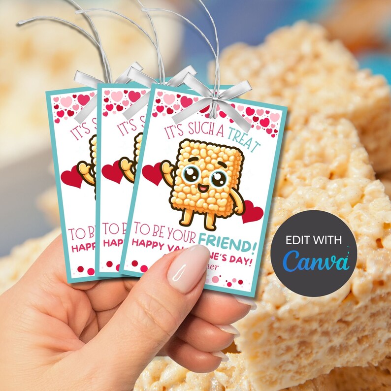 Boy Valentine Rice Krispy Treat Printable Gift Tag Rice Crispies Kids ...