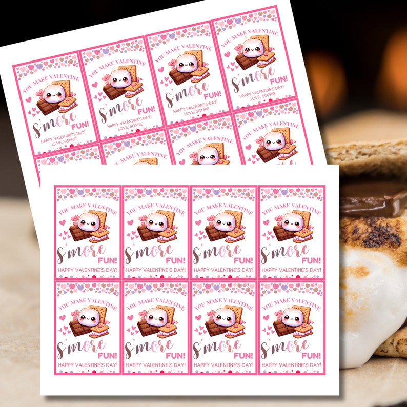 Smores Printable You Make Valentine Smore Fun Instant Download Editable ...