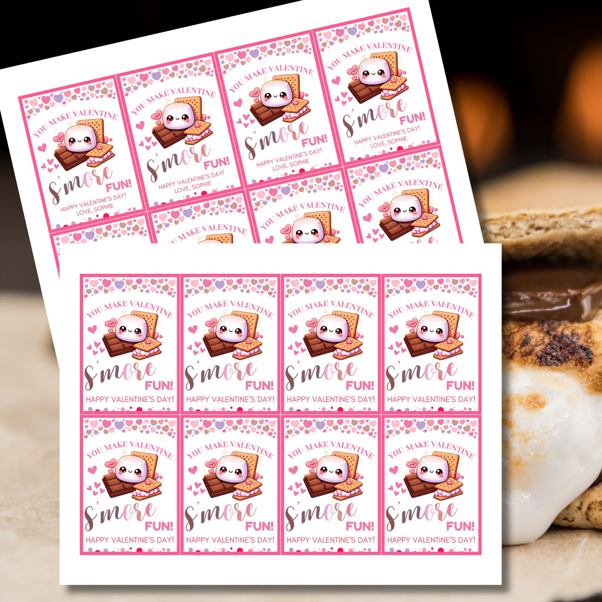 Smores Printable You Make Valentine Smore Fun Instant Download Editable ...