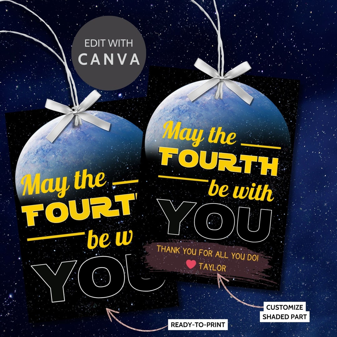 Star Wars Gift Tags Printable May the Fourth Tag Instant Download May ...