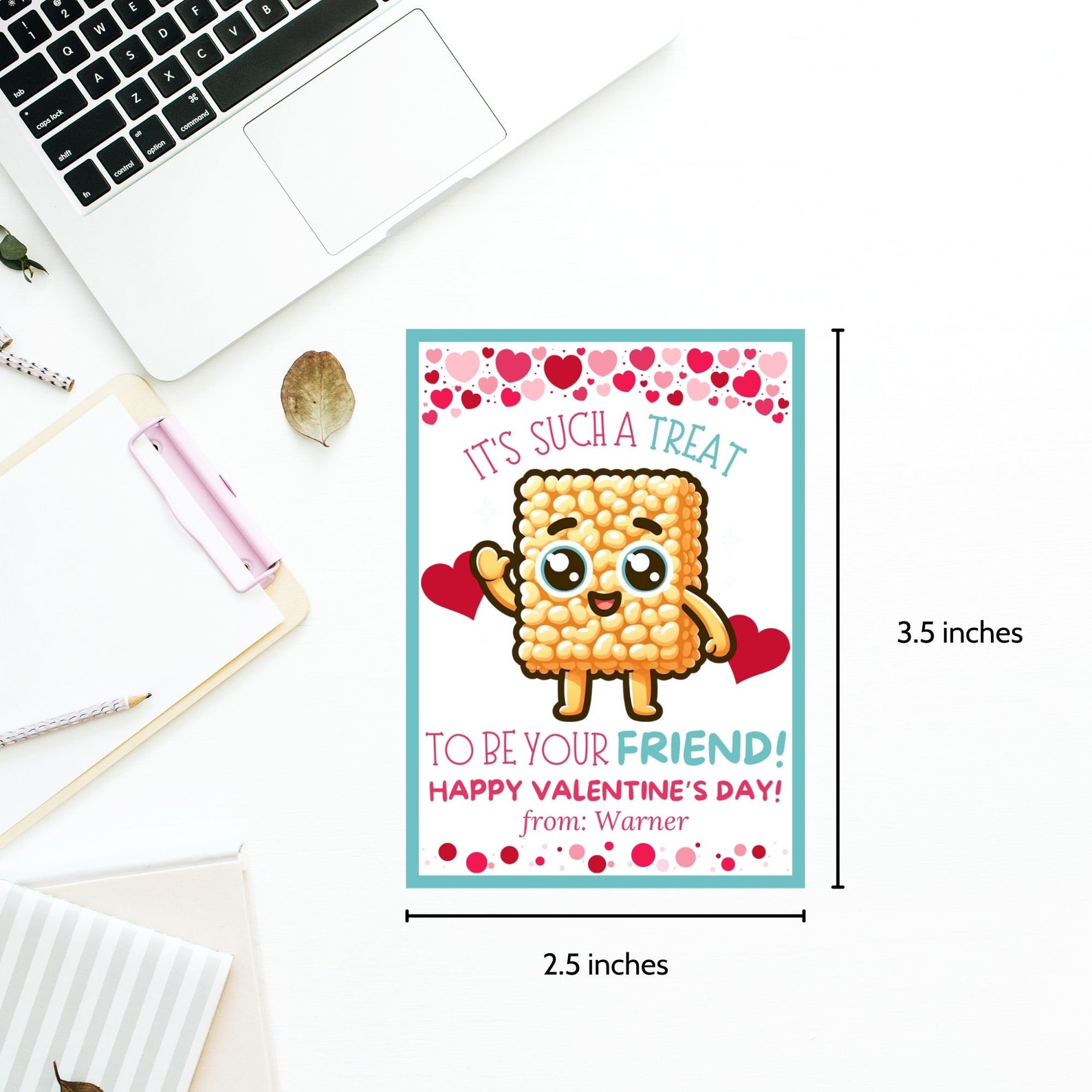 Boy Valentine Rice Krispy Treat Printable Gift Tag Rice Crispies Kids ...