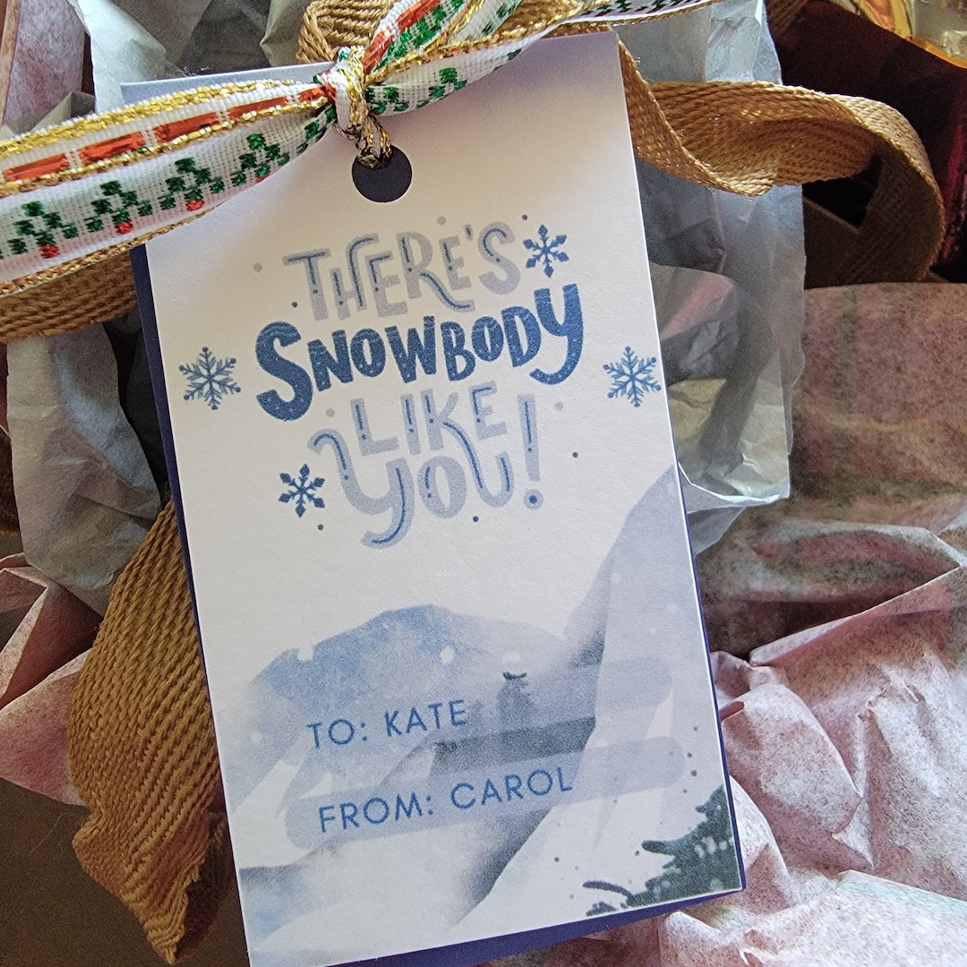 Printable Blue Christmas Gift Tag, Blue Christmas Tag, Instant Download ...