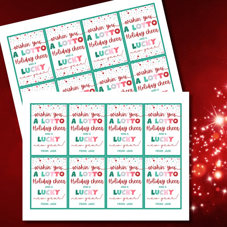 Printable Lotto Gift Tag, Wishing You a Lotto Holiday Cheer, Lottery ... Printable Lotto Gift Tag, Wishing You a Lotto Holiday Cheer, Lottery ...
