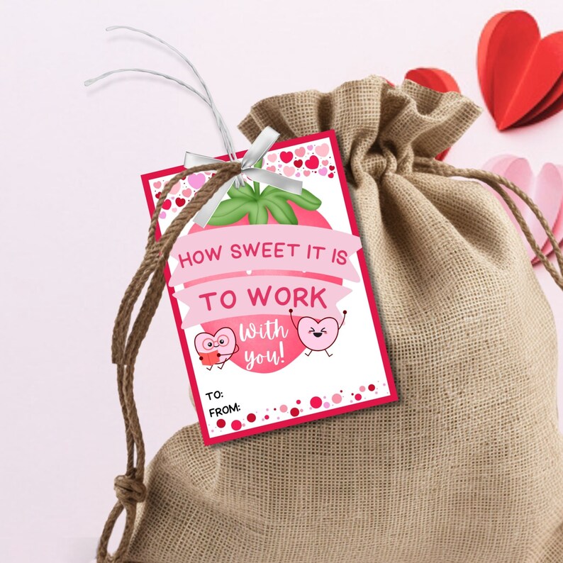 How Sweet It is to Work With You Valentine Tag Coworker Client Staff ...