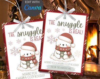 The Snuggle is Real Valentine Gift Tags Cozy Vday - Etsy
