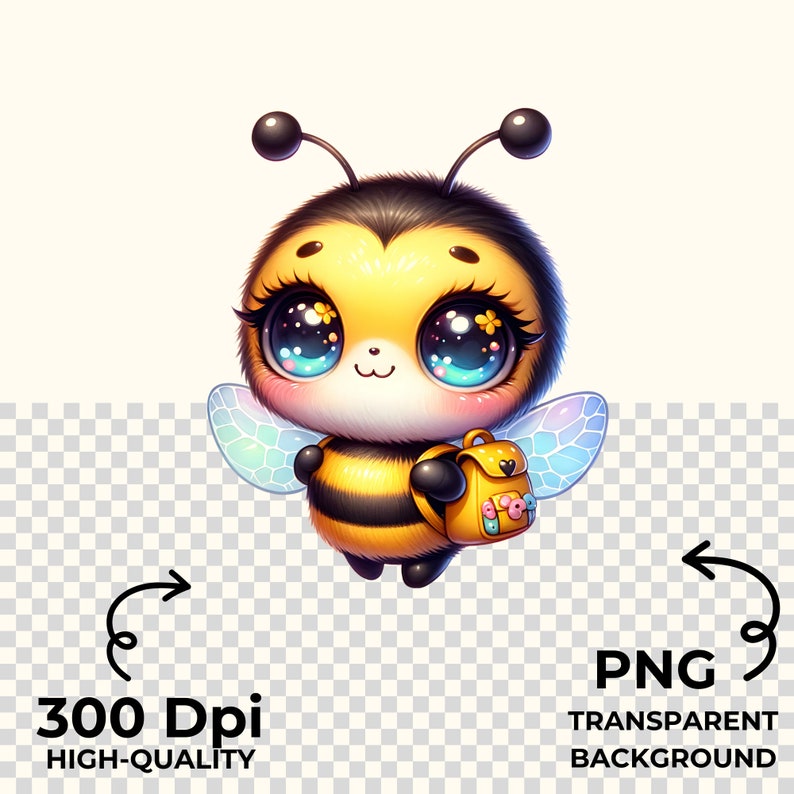 15 PNG Files : Cute Bee Clipart, Clipart Bundle, Gift for Kids, Kids ...