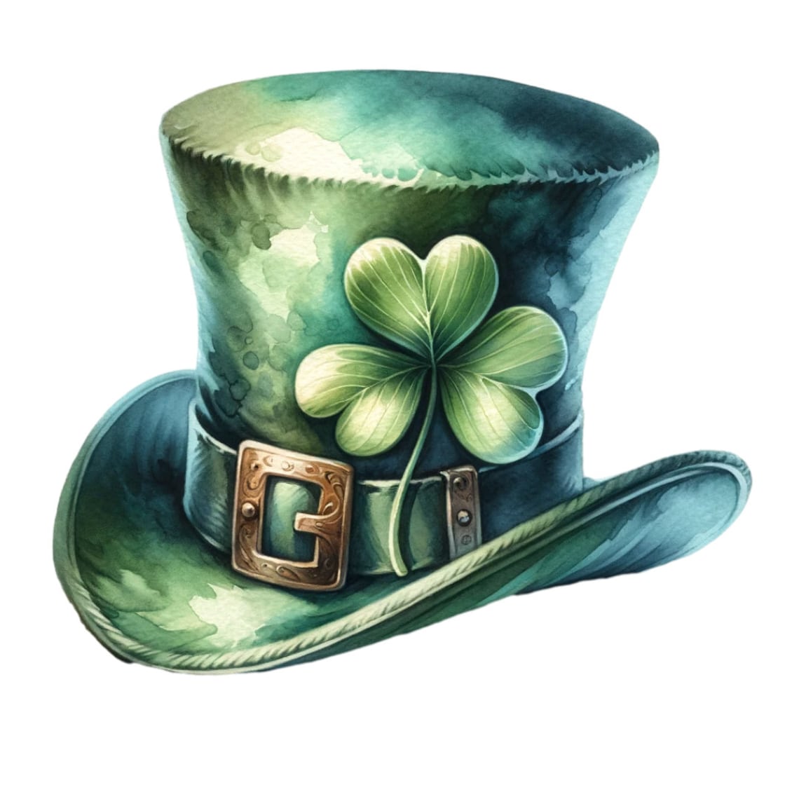 10 PNG Files : Whimsical Leprechaun Hat With Clover Illustration ...