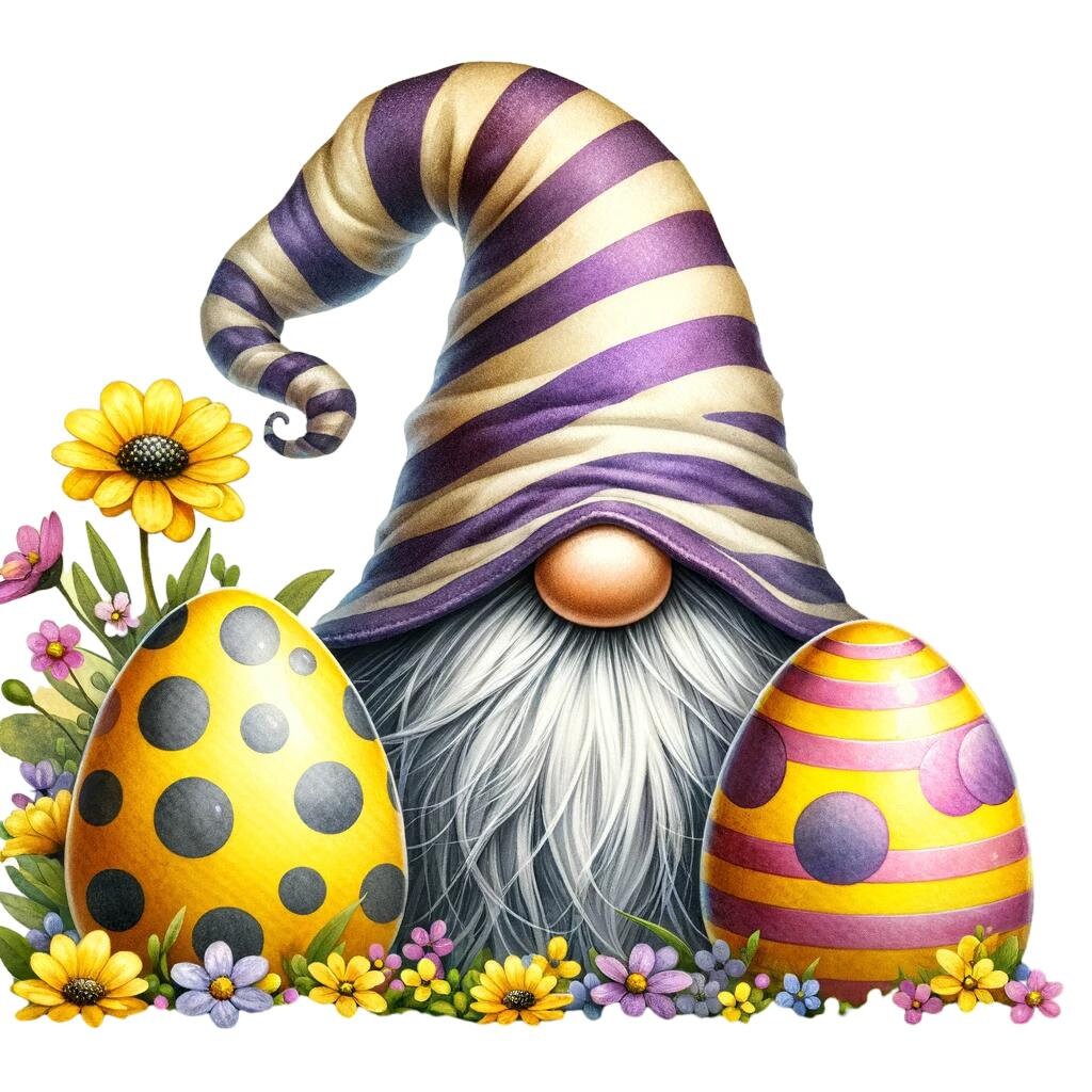 10 PNG Files : Spring Gnome With Easter Egg Charming Holiday ...
