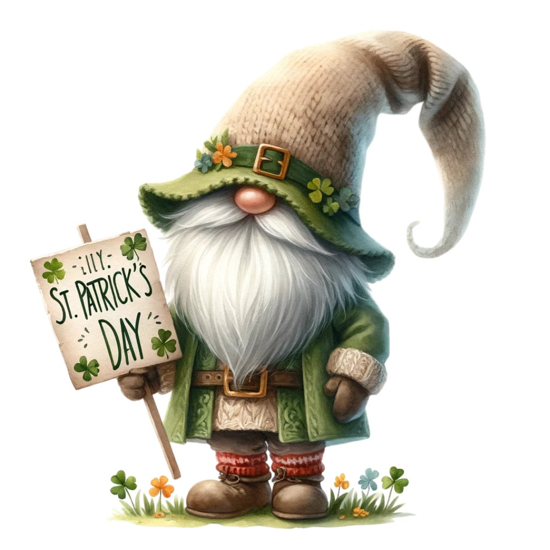 7 PNG Files : Gnome St Patricks Day, St Patrick Gnome, Festive Gnome ...