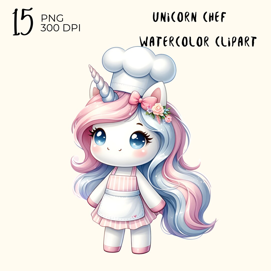 15 PNG Files : Unicorn Chef, Cute Unicorn Clipart, Unicorn Clipart ...