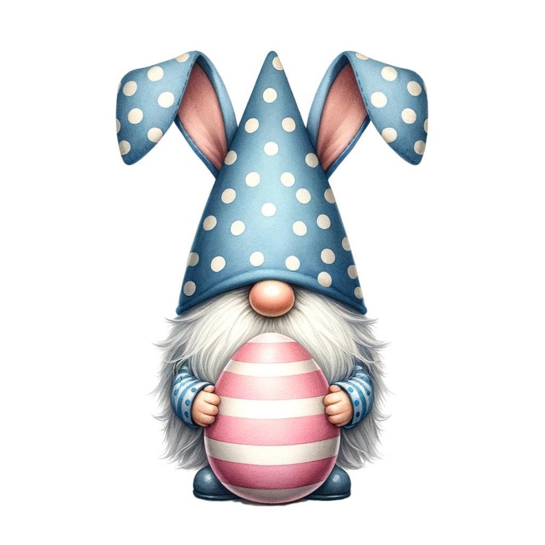 10 PNG Files : Spring Gnome With Easter Egg - Charming Holiday ...