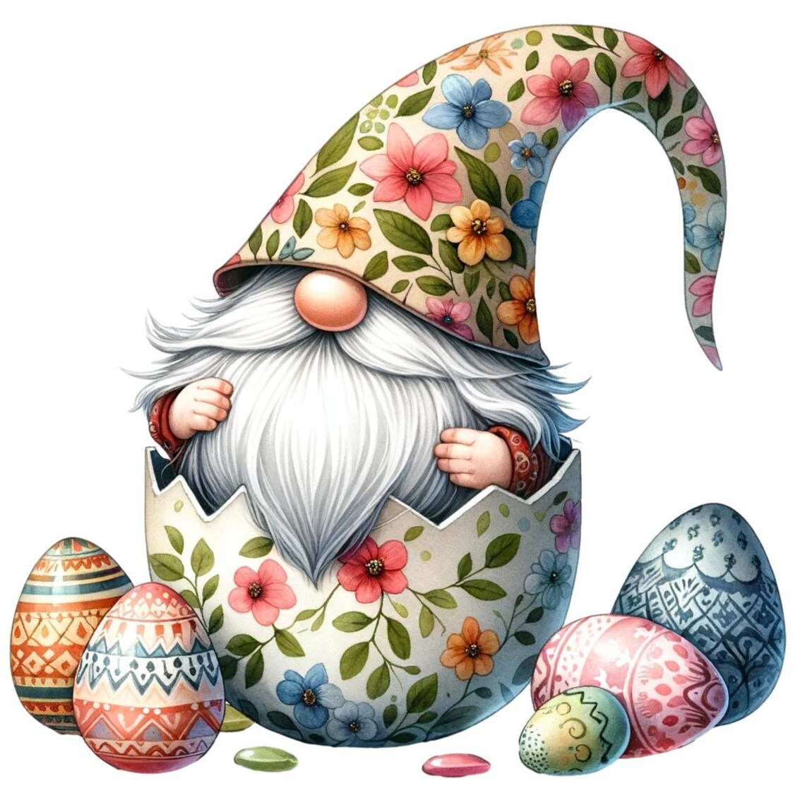 10 PNG Files : Spring Gnome With Easter Egg Charming Holiday ...