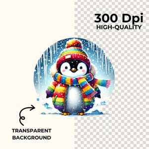 15 PNG : Winter Penguin, Cute Penguin Xmas, Winter Holiday Clipart ...