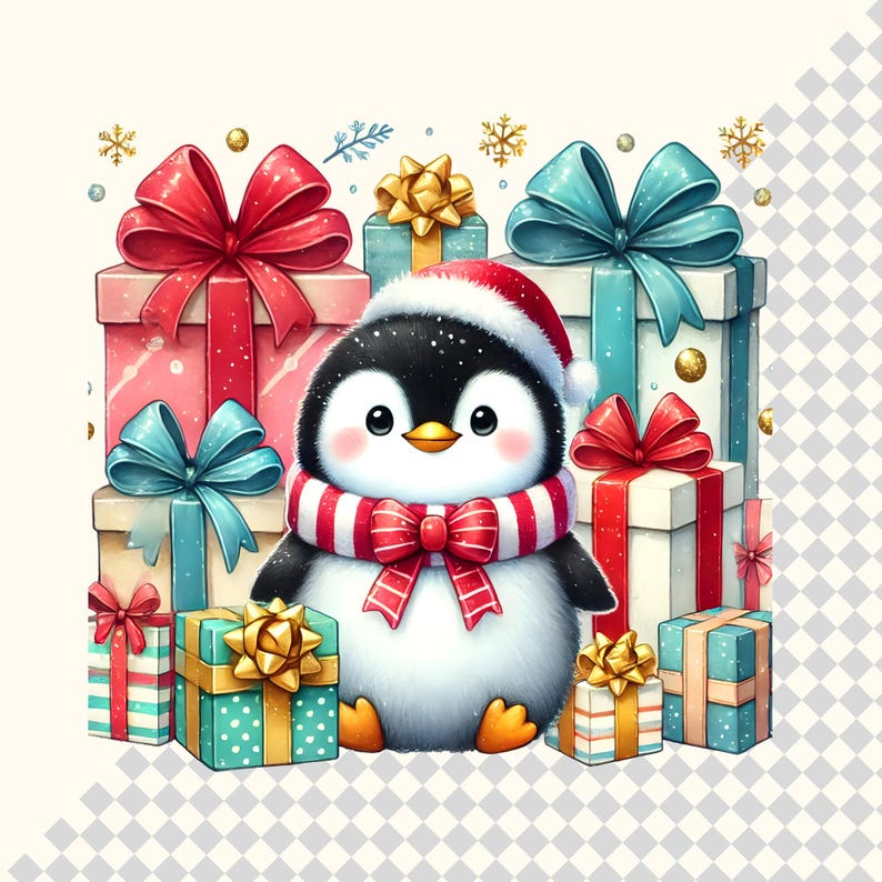 15 PNG : Winter Penguin, Cute Penguin Xmas, Winter Holiday Clipart ...