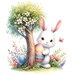 11 PNG Files : Watercolor Easter Bunny, Digital Download, Card Making ...