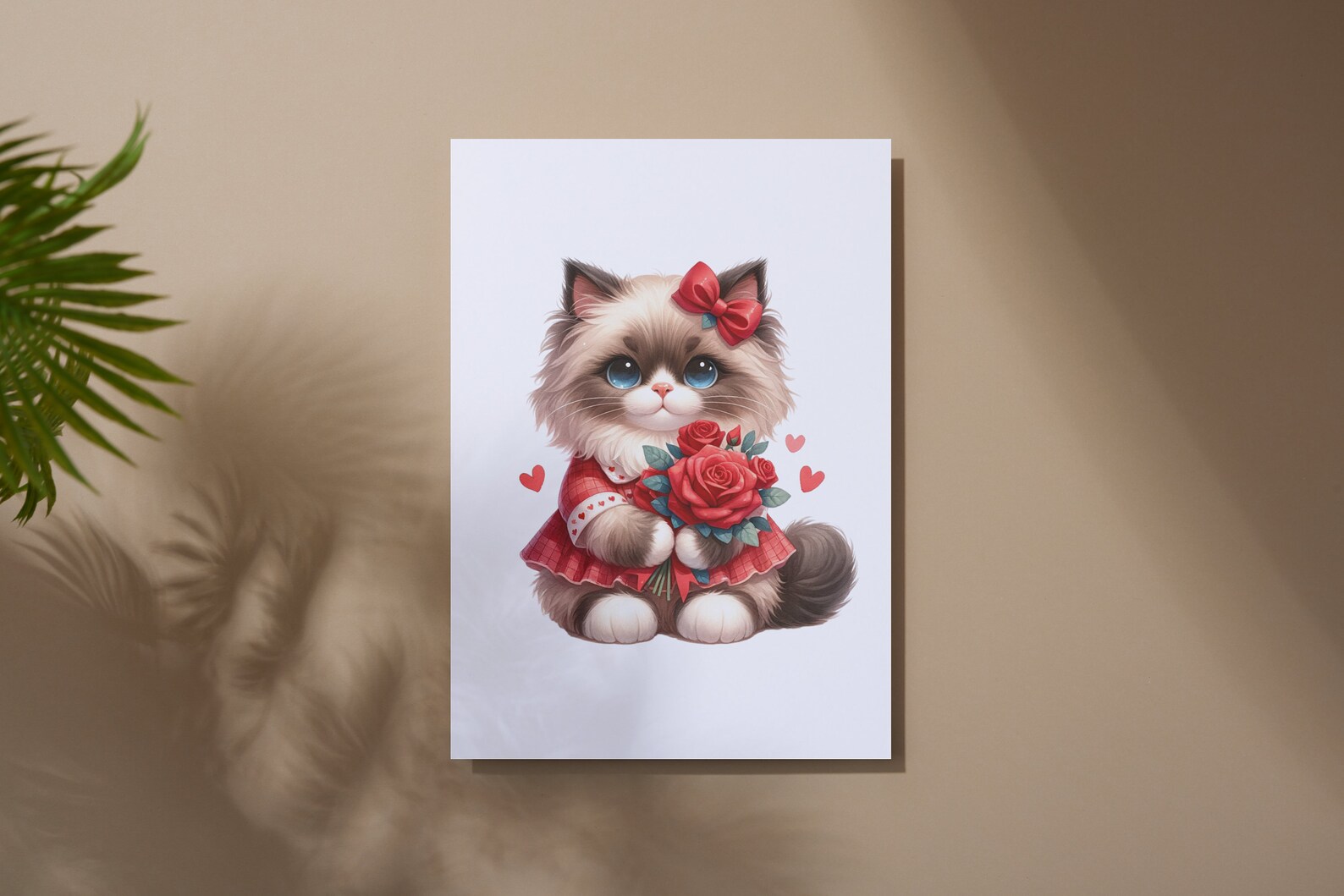 7 PNG Files Ragdoll Cat on Valentine's Day, Animals Clipart, Digital ...