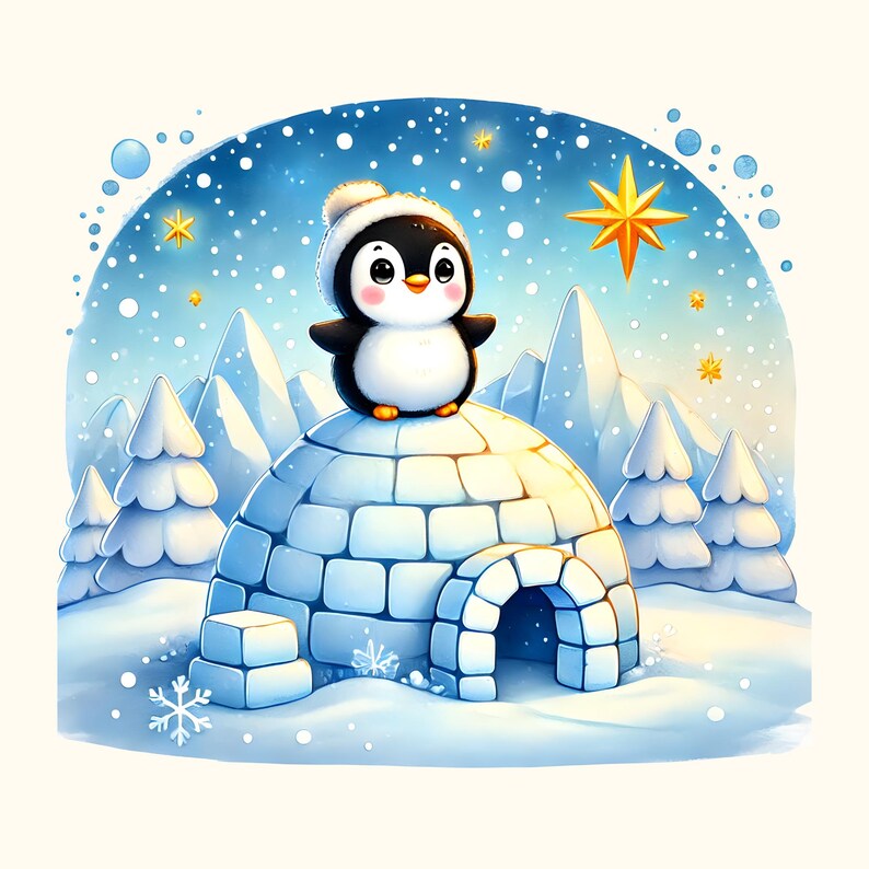 15 PNG : Winter Penguin, Cute Penguin Xmas, Winter Holiday Clipart ...
