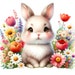 10 PNG Files : Watercolor Bunny Easter Png, Digital Download, Card ...