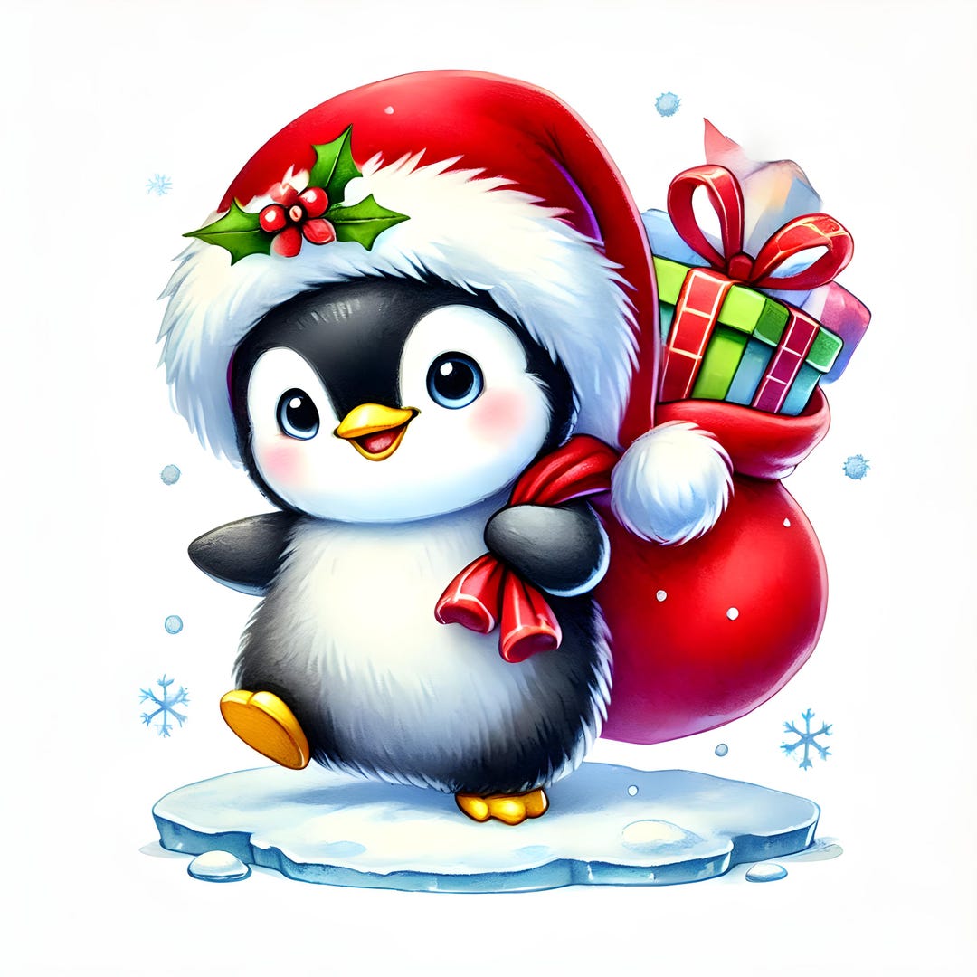 Buy Funny Christmas Animal Clipart: Festive Holiday Watercolor (JPG ...