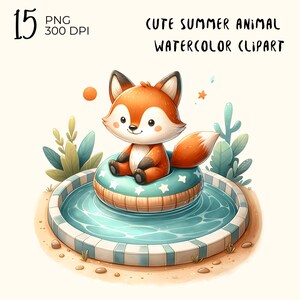 15 PNG Files : Cute Summer Animal Clipart, Animal Clipart, Animal Png ...