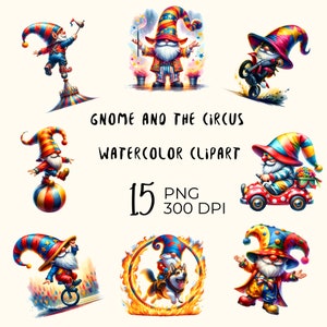 Circus Gnome Watercolor Clipart: 15 PNG Files (digital Download) - Etsy