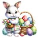 11 PNG Files : Watercolor Easter Bunny, Digital Download, Card Making ...
