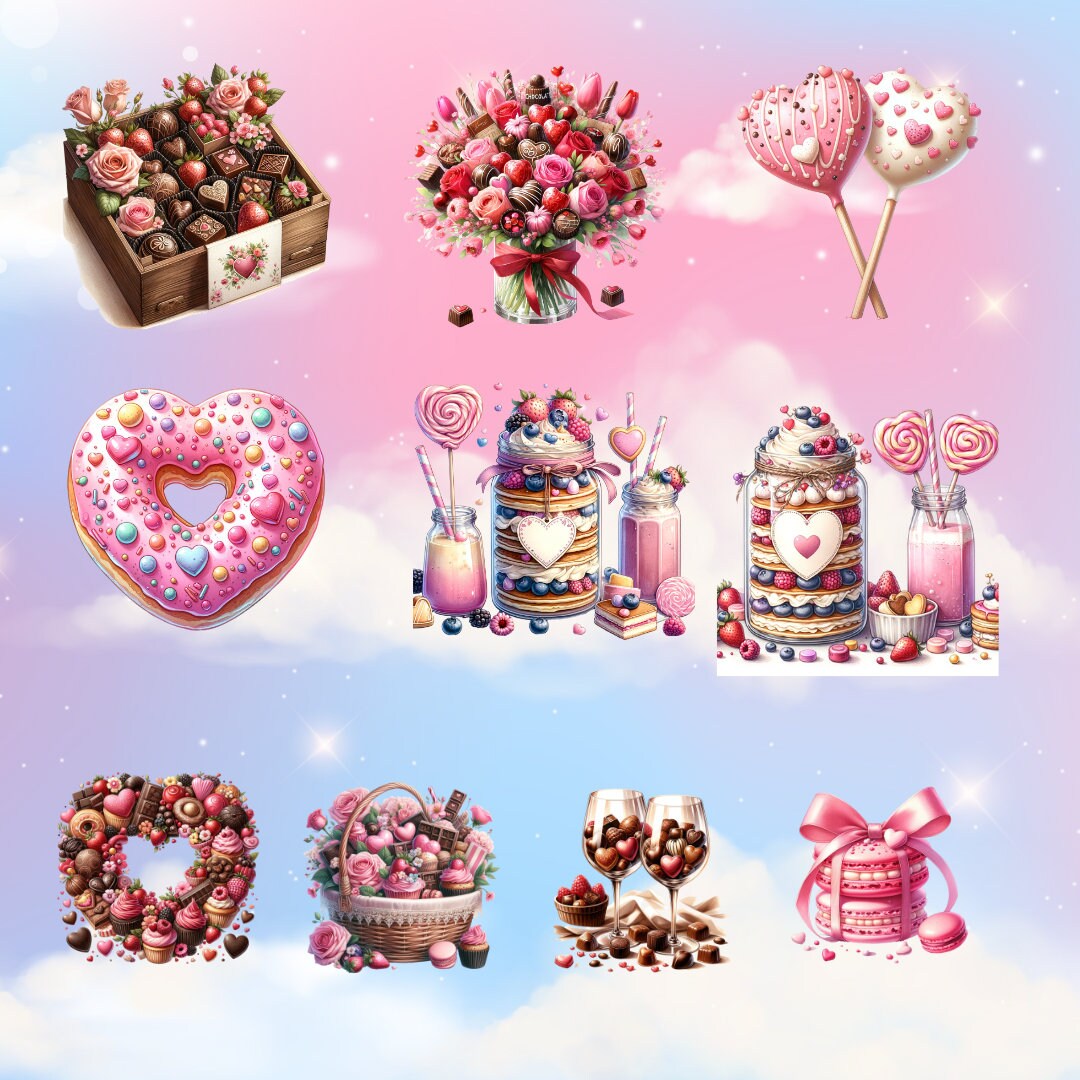 10 PNG File : Valentine Sweet Indulgence, Digital Download, Card Making ...