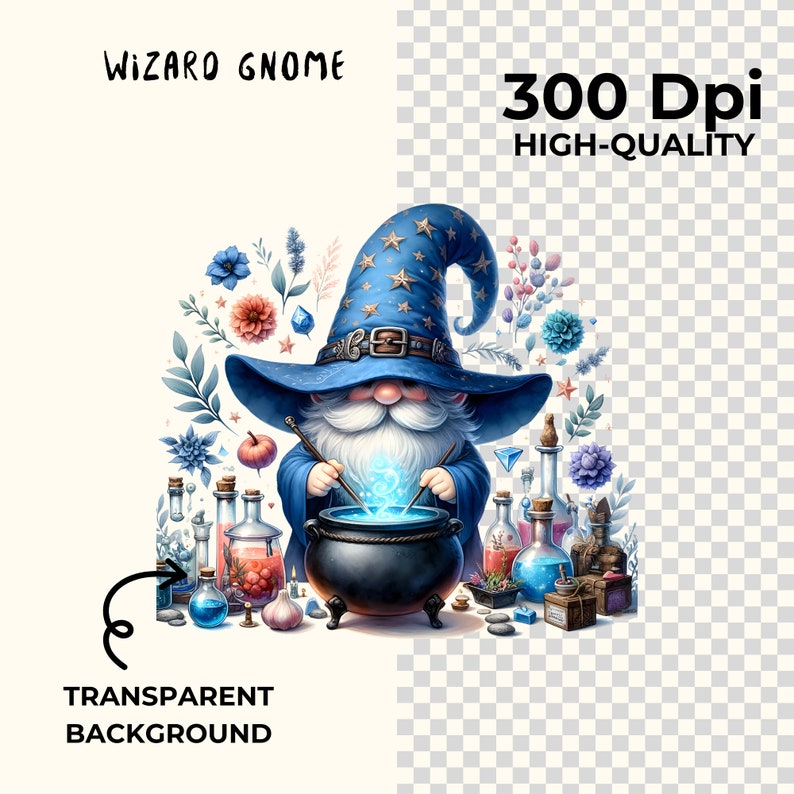15 PNG Files : Wizard Gnome, Gnome Clipart, Watercolor Gnome Png ...