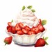 Watercolor Strawberries and Cream, Fruit, Digital Download, Card Making ...