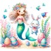 14 PNG Files Enchanted Easter Mermaid: Festive Sea Fantasy, Digital ...