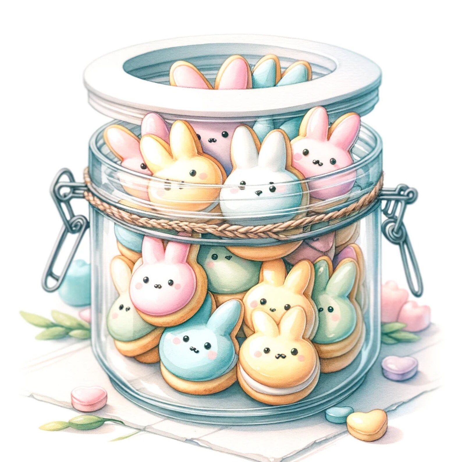 10 JPEG Files : Watercolor Easter Biscuits Clipart, Digital Download ...