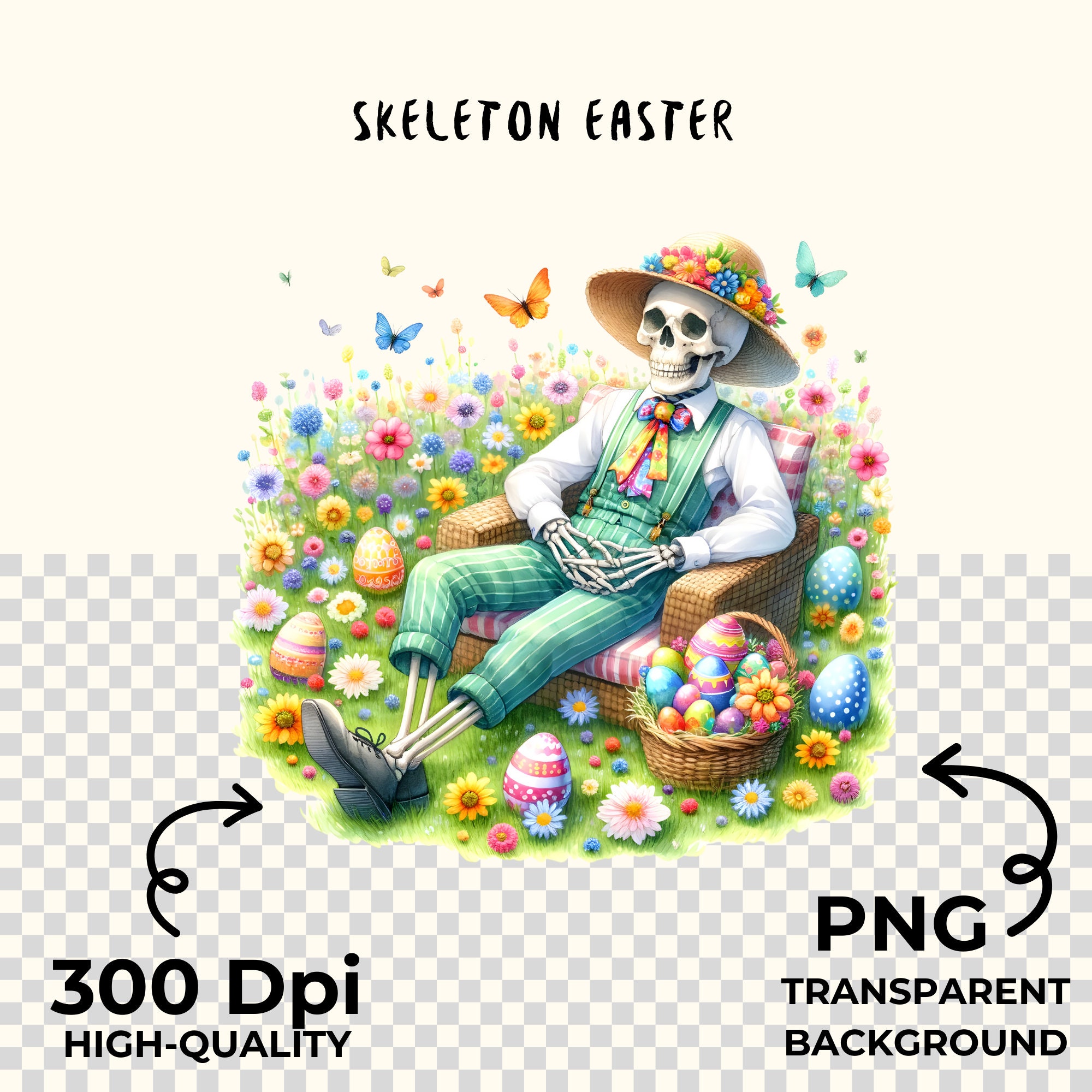 15 PNG Files : Skeleton Easter Png, Watercolor Skeleton Png, Watercolor ...