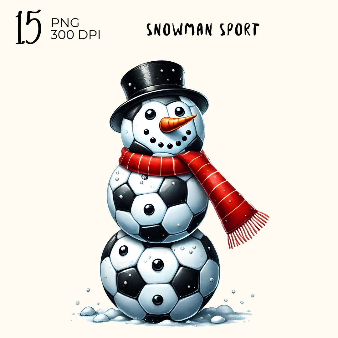 15 PNG : Snowman Sport, Christmas Sport Snowman, Watercolor Cute ...
