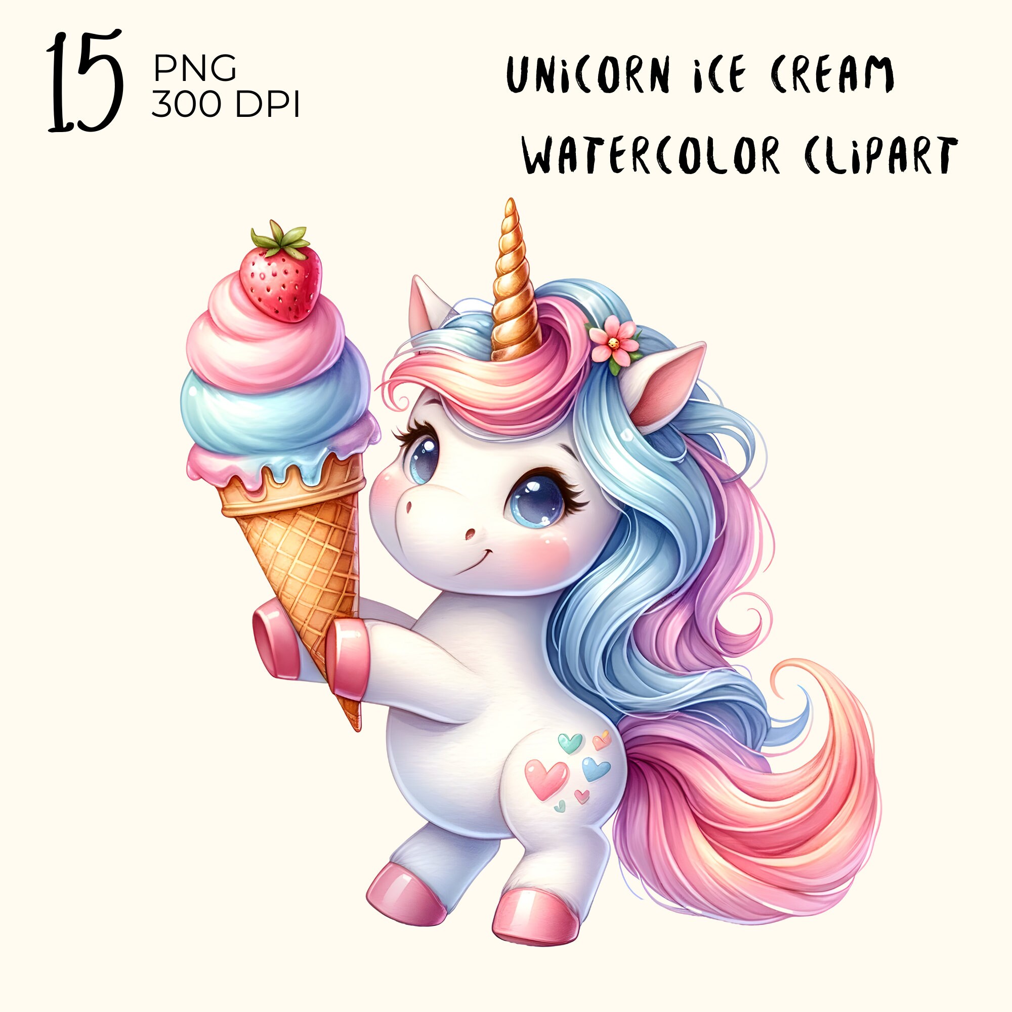 15 PNG Files : Unicorn Ice Cream, Summer Unicorn, Cute Unicorn Clipart ...