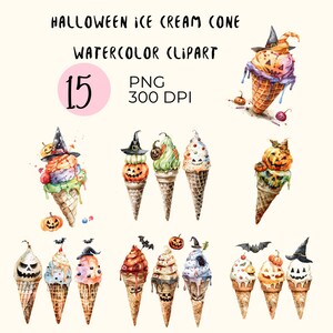 15 PNG Files : Ice Cream Cones Dressed up in Holiday Themes Halloween ...