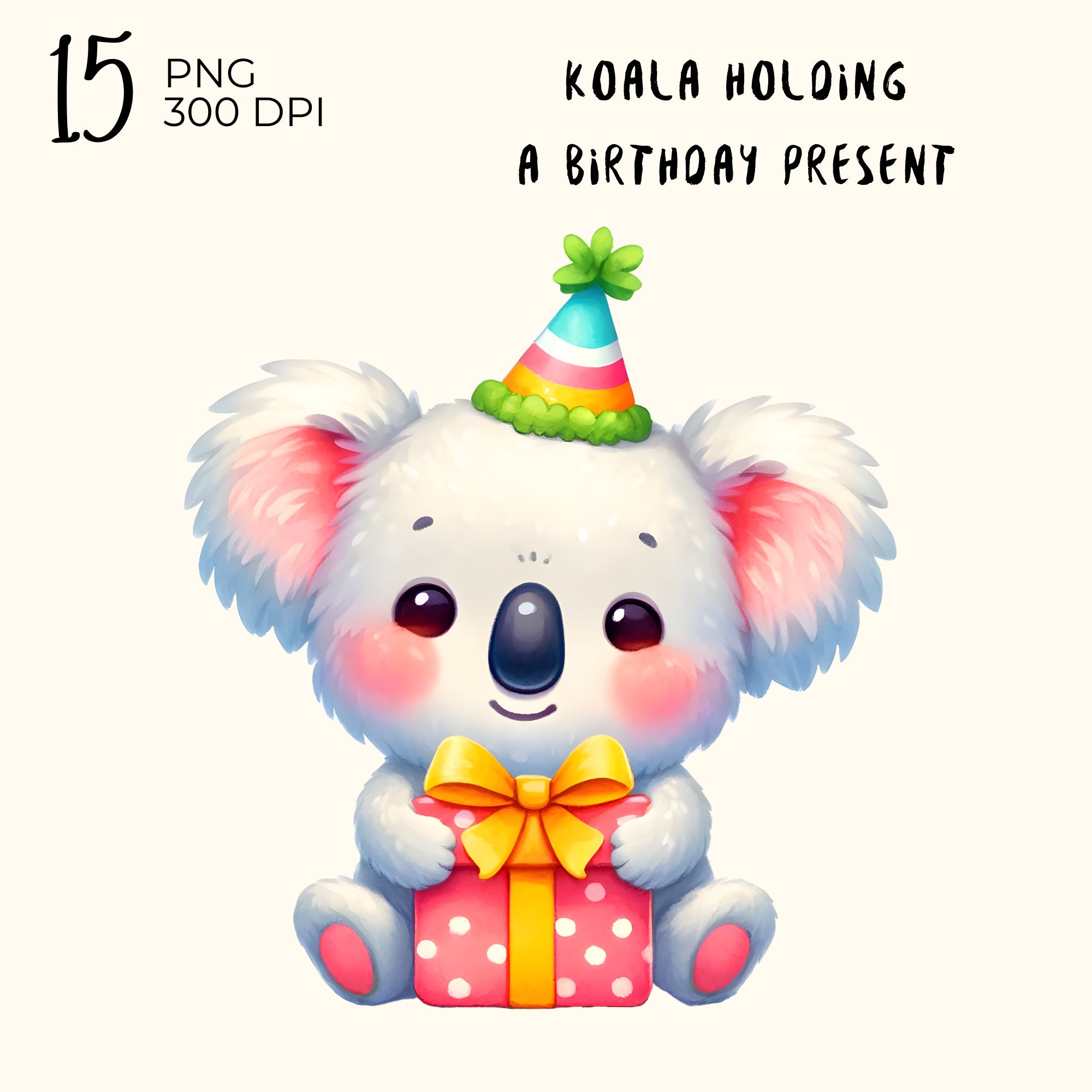 15 PNG Files : Koala Holding a Birthday Present, Koala Clipart ...