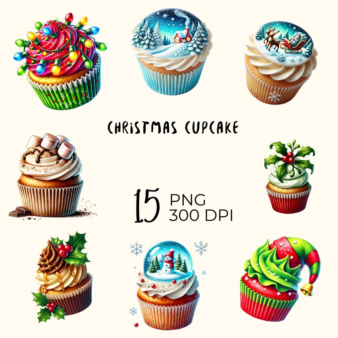 15 PNG : Christmas Cupcake, Christmas Treats Clipart, Dessert Clipart ...
