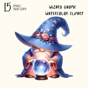 15 PNG Files : Wizard Gnome, Gnome Clipart, Watercolor Gnome Png ...
